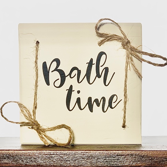 Accents | Bath Time Standing Wood Decor Sign | Poshmark